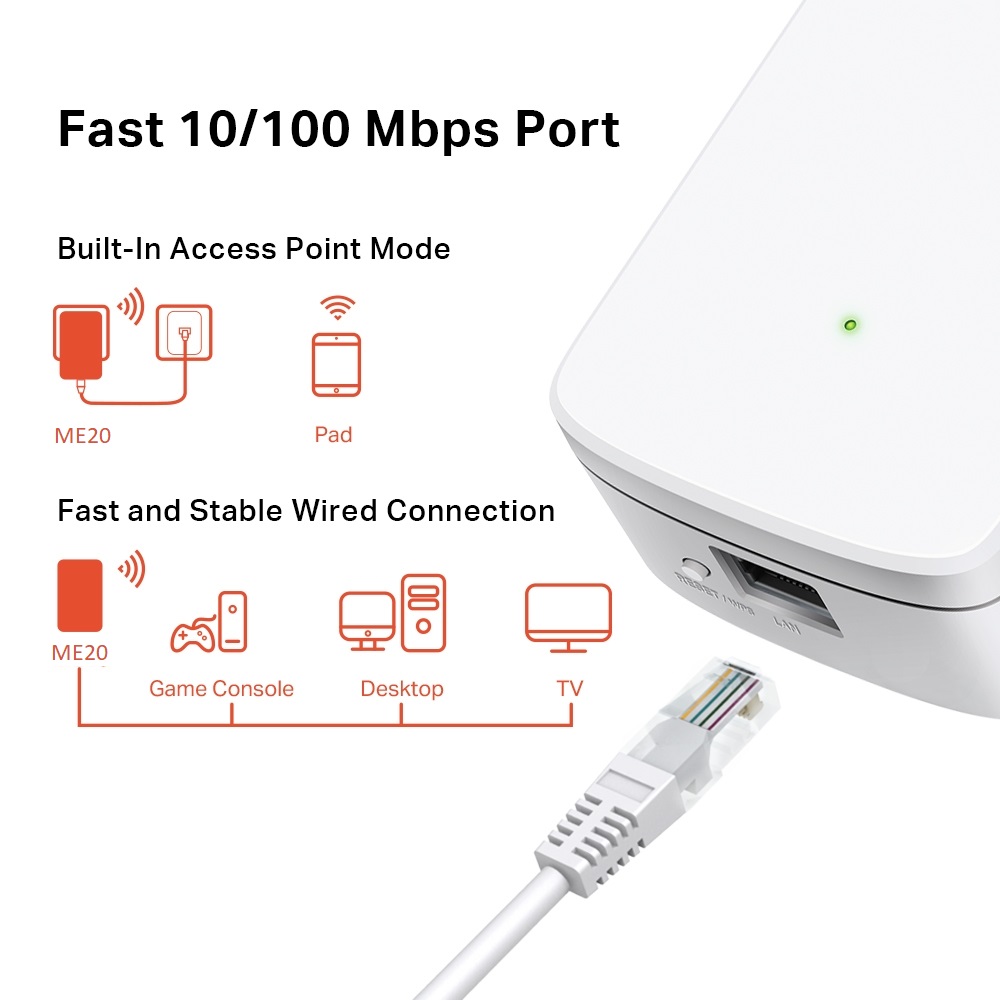 WiFi extender TP-Link Mercusys ME20 AP/Extender/Repeater, 2.4/5GHz, 1x ...